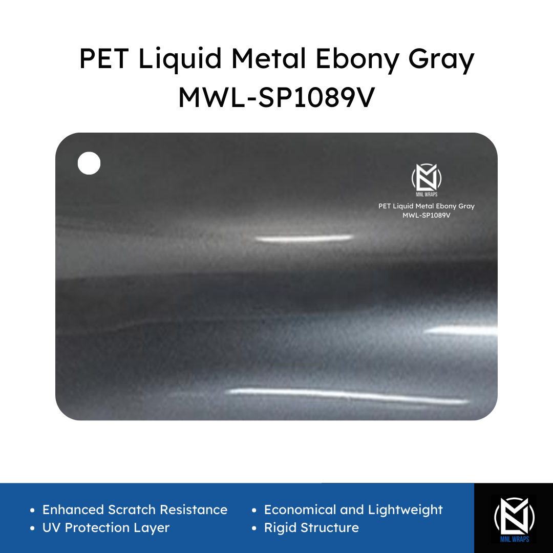 PET Liquid Metal Ebony Gray MWL-SP1089V – Ebony Metallic Wrap – MNL Wraps