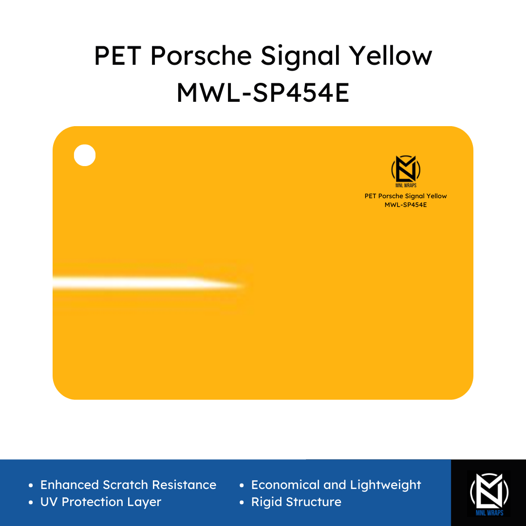 PET Porsche Signal Yellow MWL-SP454E – Retro Yellow Wrap – MNL Wraps