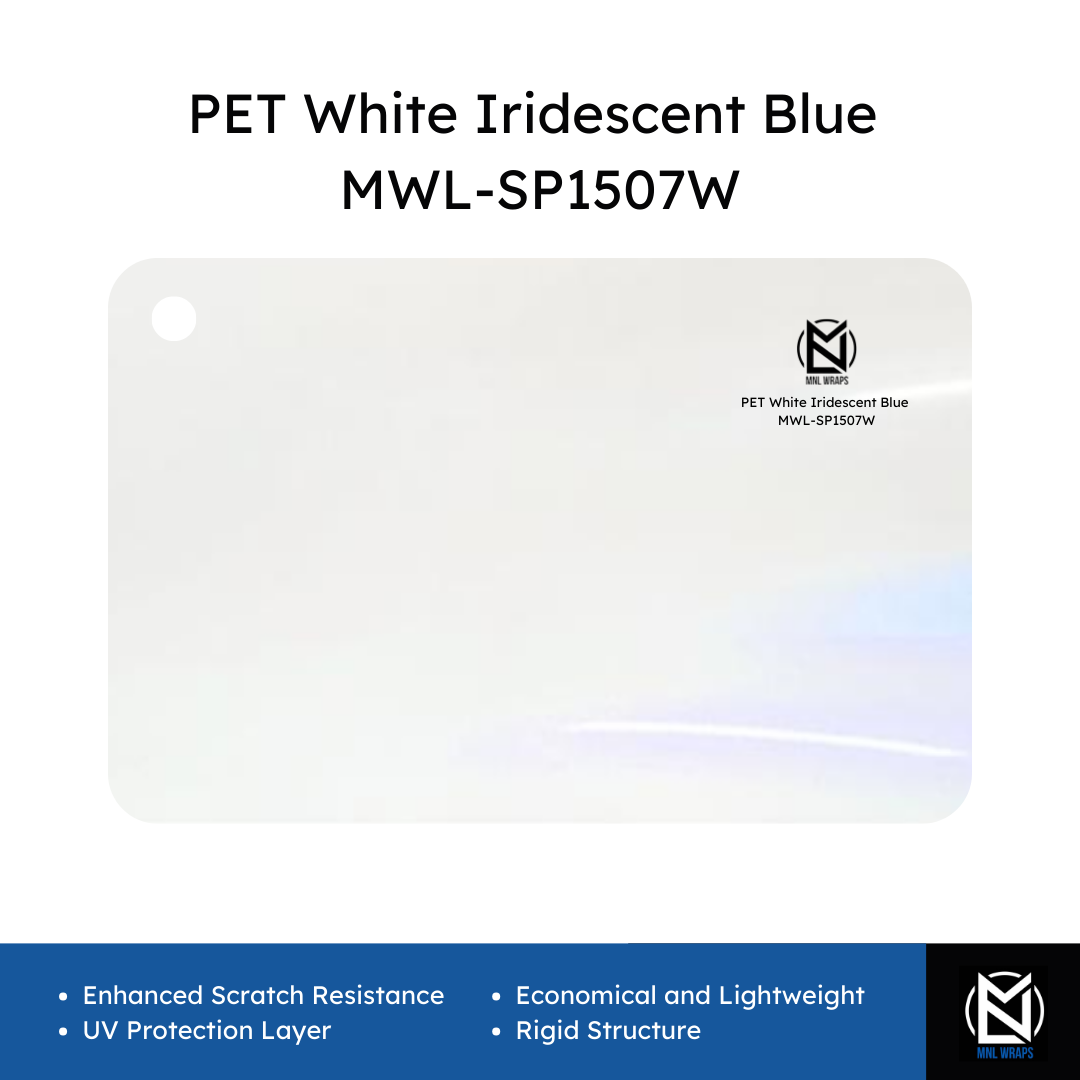 PET White Iridescent Blue MWL-SP1507W – Iridescent Blue Wrap – MNL Wraps